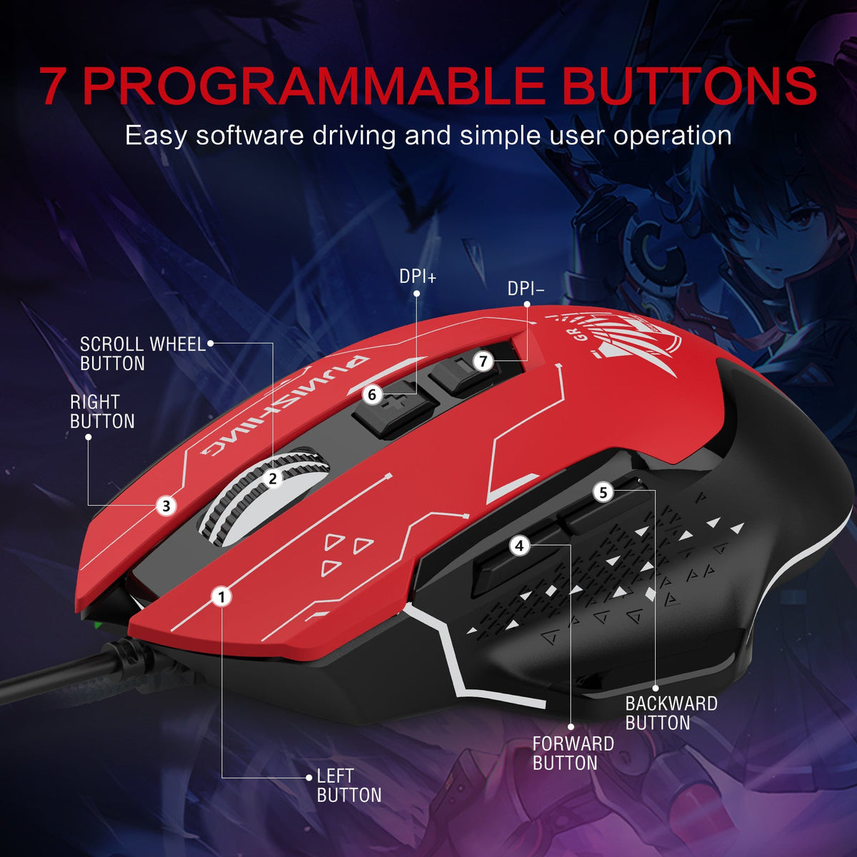 GTPLAYER X PUNISHING: GRAY RAVEN SERIES SPECIAL GAMING MOUSE – GTPLAYER UK